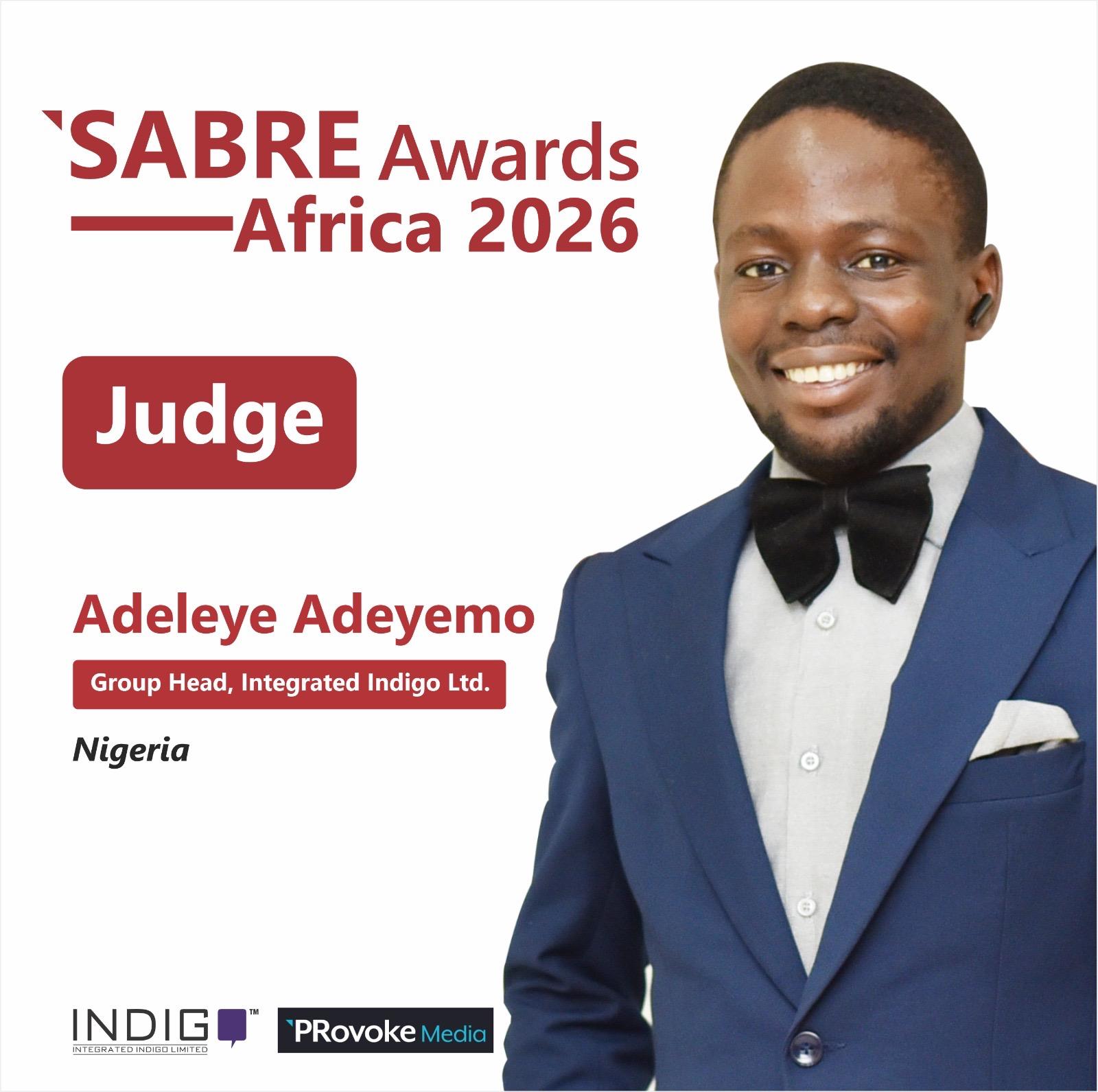 Integrated Indigo’s Adeleye Adeyemo Appointed as Judge for SABRE Awards ...